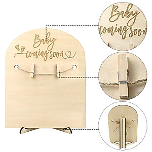 Xunboo Pregnancy Announcement Ultrasound Frame Stand Wooden Ultrasound Frame Gift for Mother-to-be Baby Shower Social Media Photo Prop (Large Size)
