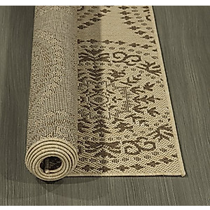 Silk Road Concepts Collection Rugs, 2'7" x 7', Beige Medallion