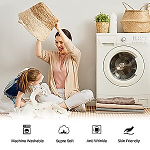 ILVOE Queen Size Bed Sheets, 4 Piece Floral Pattern Sheets, 16" Deep Pocket Sheets, Soft Luxury Cooling Sheets, Easy Care-Queen, Blue Flower