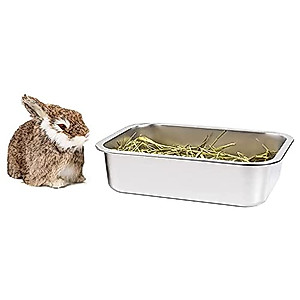 Stainless Steel Litter Box, Metal Cats Litter Pan Toilet Litter Box for Kittens, Rabbits, Hamster Small Animals, Nonstick, Smooth Surface