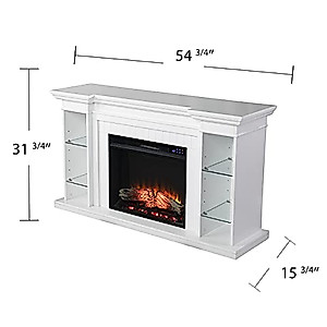 SEI Furniture Henstinger Electric Fireplace w/Bookcase, White