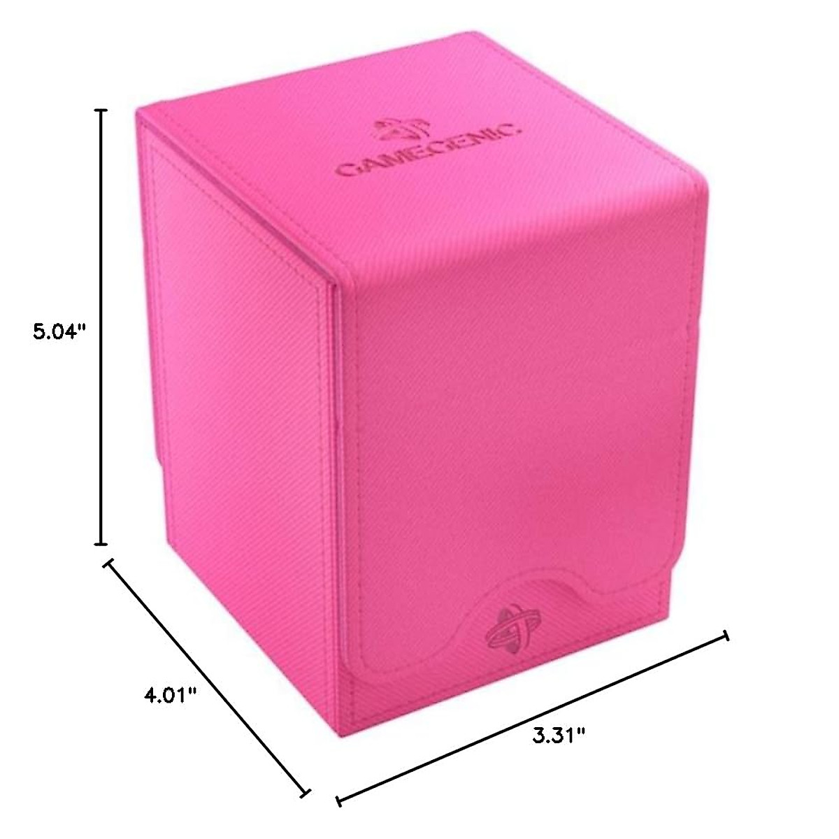 Gamegenic Squire 100+ XL Convertible Deck Box | Card Storage Box with Removable Cover Clips | Holds 100 Double-Sleeved Cards in Extra Thick Inner Card Sleeves | Pink Color | Made (GGS20103ML)