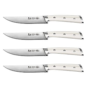 Cangshan S1 Series 1020366 German Steel Forged 4-Piece Steak Knife Set, 5-Inch Straight-Edge Blade