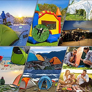 RIY Tent Stakes, 8Pcs Heavy Duty 12 Inch Steel Tent Stakes with 12 Inch Camping Hammer, Hiking Camping Kit Easy to Carry and Use