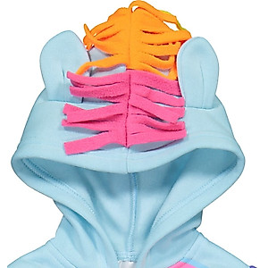 My Little Pony Rainbow Dash Toddler Girls Fleece Zip-Up Hooded Costume Coverall Blue 3T