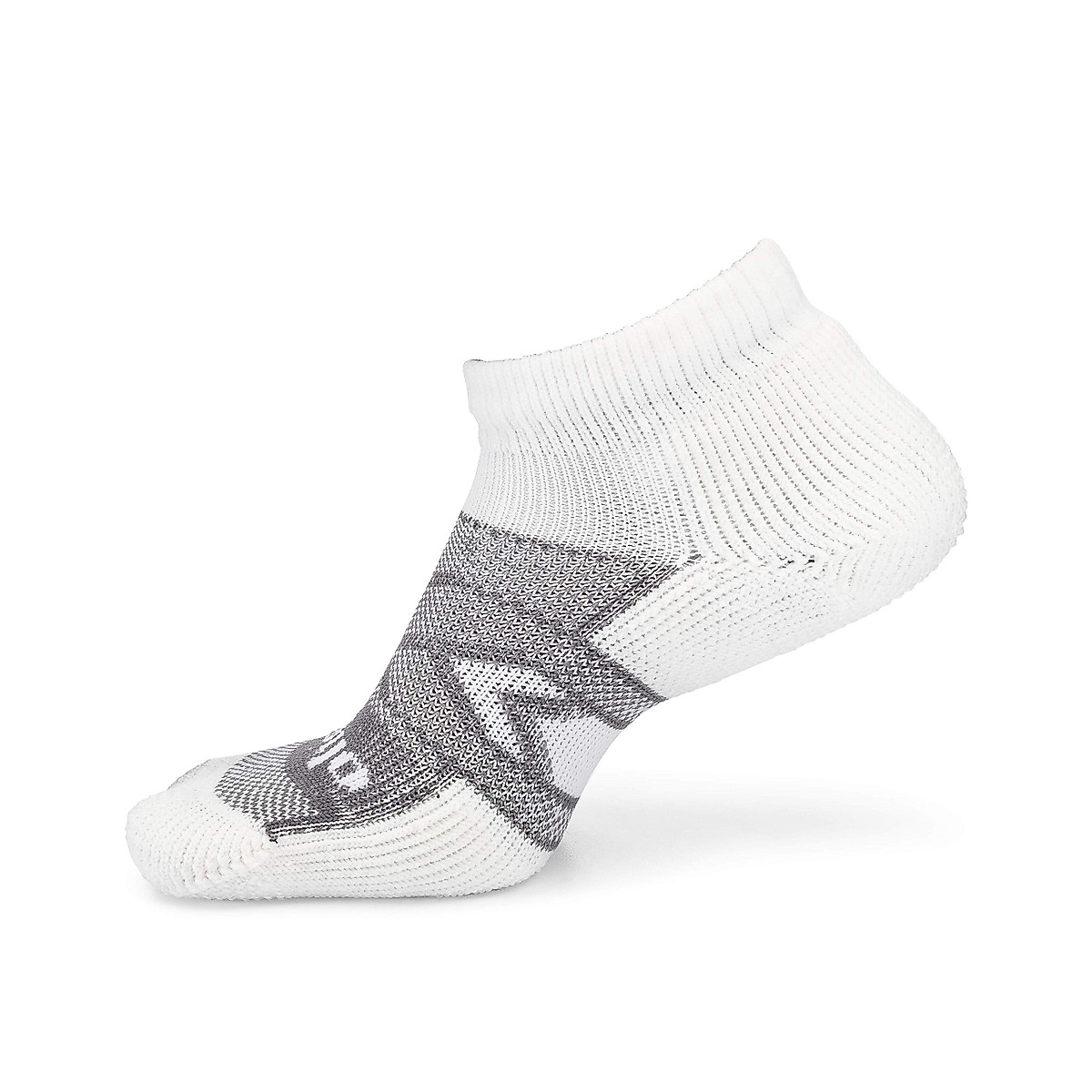 Thorlos WCMU Max Cushion 12 Hour Shift Ankle Socks, White/Grey, Large