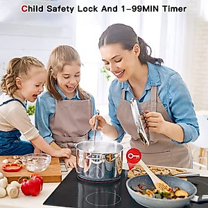 Electric Cooktop 30 inch Ceramic Stove 4 Burners Built-in Stove Top Electric Hot Plate Satin Glass cooktop in Black Touch Sensor Control/Timer/Child Safety Lock/9 Power Levelsr/220-240V 6700W
