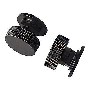 3mirrors Welding Hood (Pipeliner) Helmet Fasteners Headgear Replacement Parts Accessories Screws Flip Hood Aluminum - 1 Pair (Black Anodized Knurled)