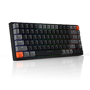 Vissles Wireless Bluetooth/USB Wired Mechanical Keyboard Hot Swappable Mechanical Gaming Keyboard Programmable Compact 84 Keys Tenkeyless RGB Dynamic Backlit for Mac Windows, Gateron Red Switch