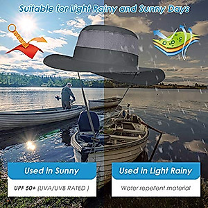 IYEBRAO Mens Outdoor Sun Hat with Face Neck Flap UV Protection for Fishing Hiking Garden (2 Pack-Dark Gray＆Light Gray)