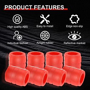 QUICTO 8PCS Car Tire Valve Caps, Illuminated Tire Valve Caps for Cars, Motorcycles, Bicycles, Trucks, SUVs Universal Tire Valve Caps (Red