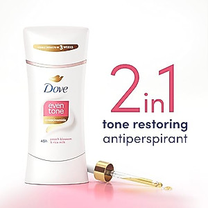 Dove Even Tone Antiperspirant Deodorant Stick Peach Blossom & Rice Milk 3 Count 2.6 oz