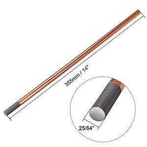 uxcell Copper Coated Gouging Carbon 25/64" x 14", 2pcs Carbon Gouging Rods Copperclad Electrodes