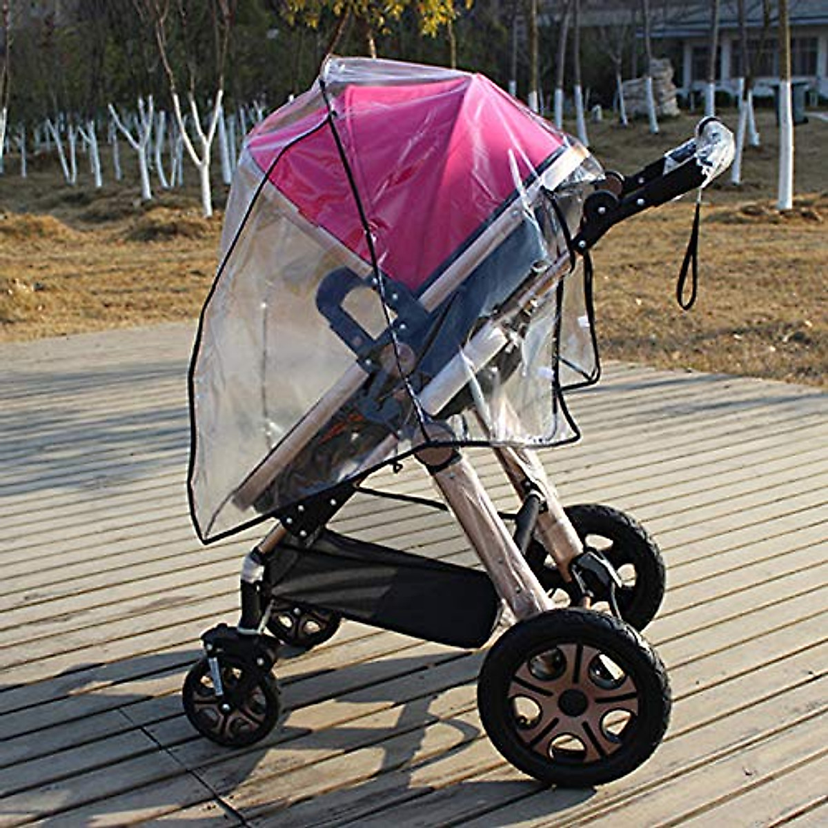 CLARA Universal Baby Stroller Rain Cover Baby Carriage Wind Shield Waterproof Covers(Transparent)