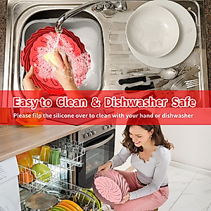 2Pcs Air Fryer Silicone Pot - 8.5 Inch Air Fryer Silicone Liners Round Food Safe Non Stick Air Fryer Basket Oven Accessories,Reusable Replacement of Flammable Parchment Liner Paper Fits 5QT Air Fryer