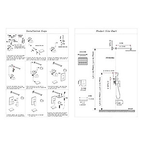 DMDMBATH Shower System Brushed Nickel Shower Faucet Set 3-Function Bathroom Shower Fixtures with Waterfall Tub Spout Wall Mount 10 inch Rain Shower Head (Brushed Nickel)…