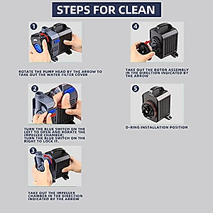 TRUPOW 4226GPH Flow Frequency Electric Inline Garden Submersible Pond Filter Pump for Fish Tank Fountain Aquarium Waterfall Koi Salt Fresh Water