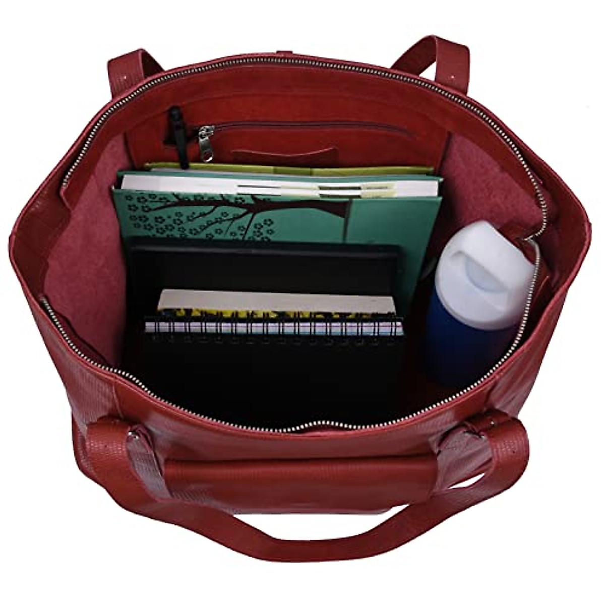 ANTONIO VALERIA Sage Red Printed Leather Shoulder Bag for Women