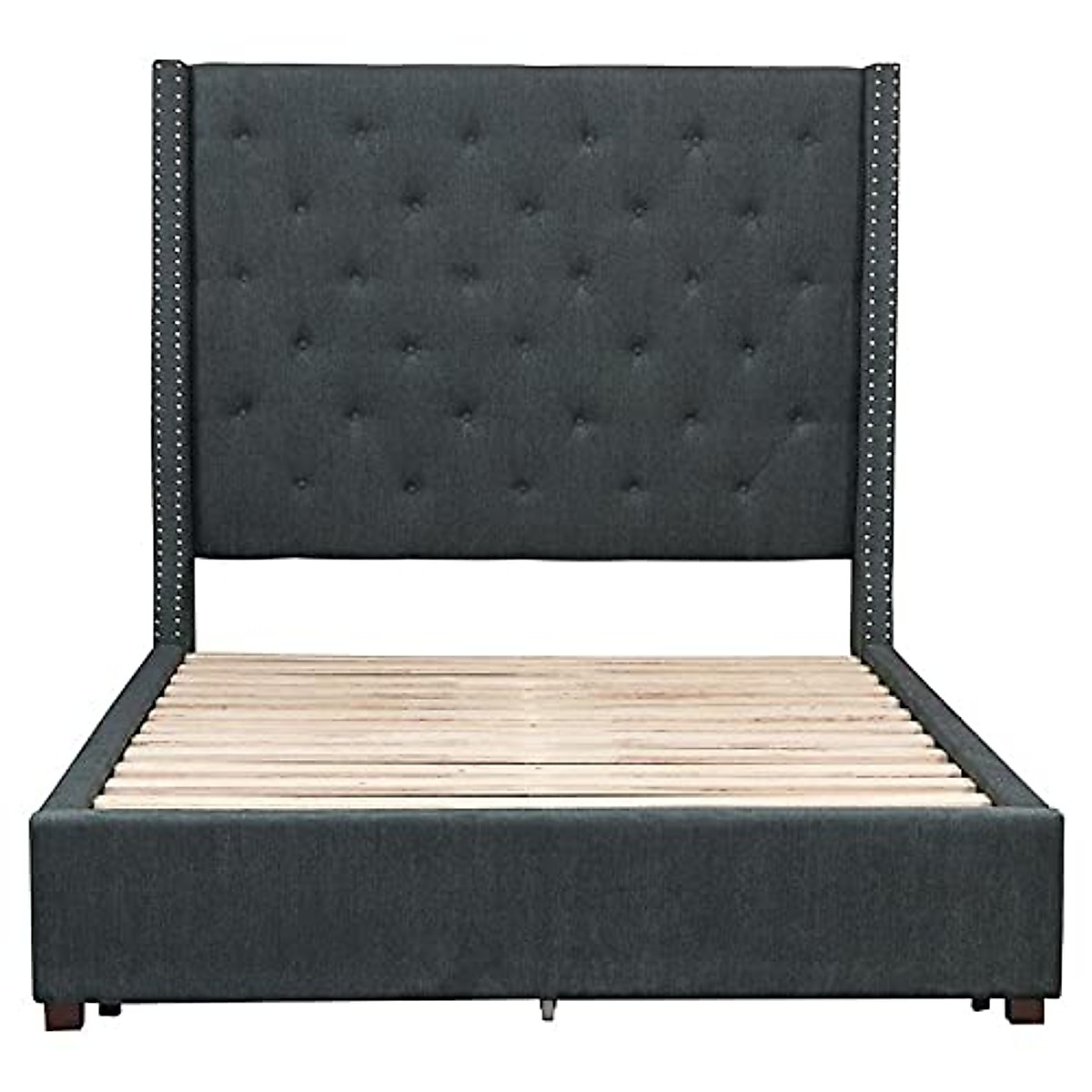 Lexicon Fairborn Fabric California King Bed with Storage Drawers in Gray