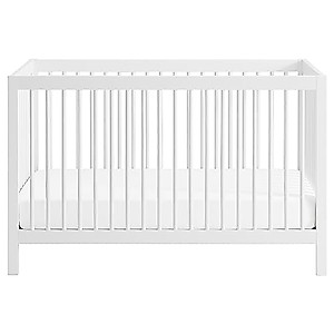Oxford Baby Essentials Island Full Size 4-in-1 Convertible Baby Crib with Round Spindles, White