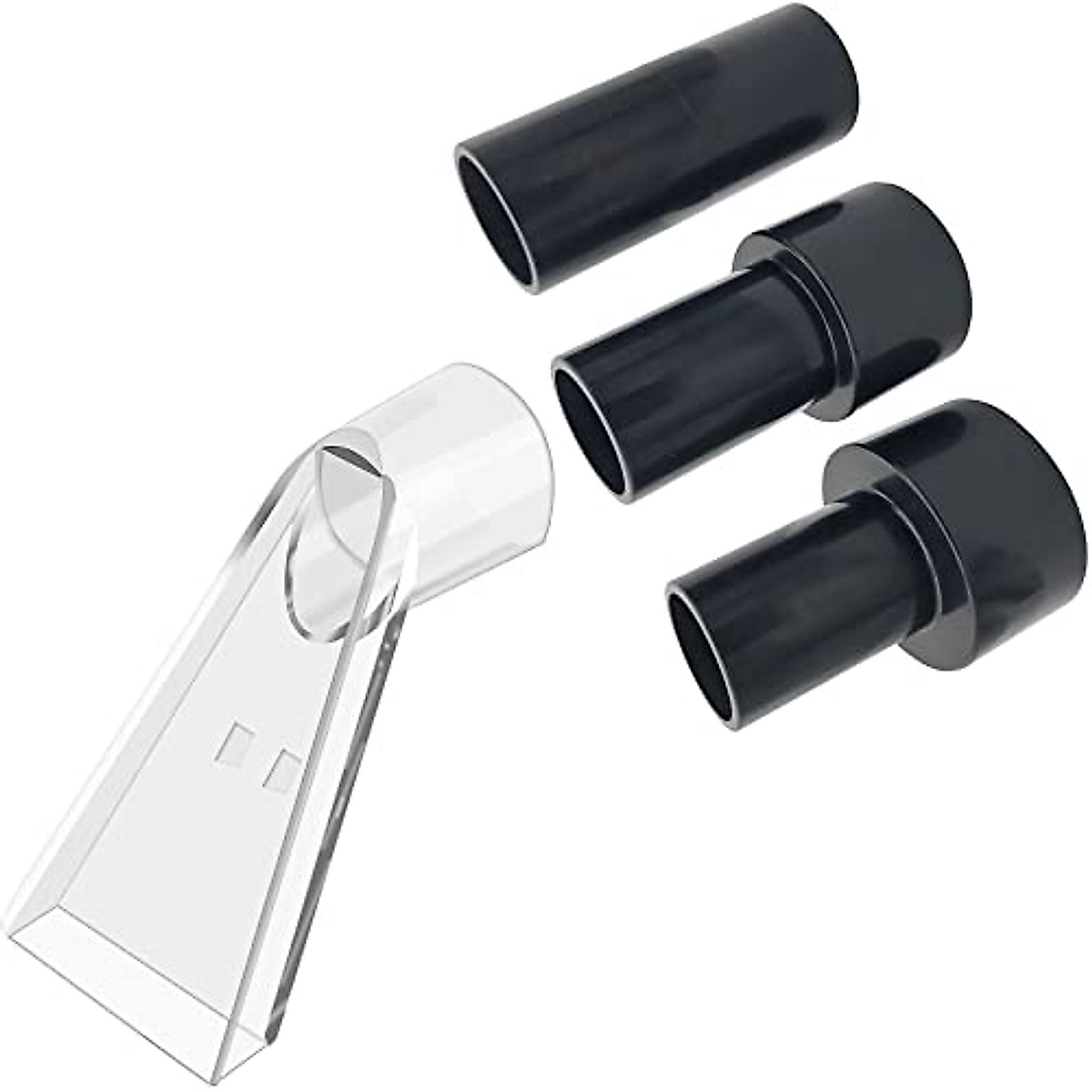 Happy Tree Universal Fits All Shop Vacs Clear Extraction Accessory Nozzle with 1-1/4" &1-7/8" & 2-1/2" Adapters for Auto Detailing, Shop Vac Extractor Attachment for 1-26 Gallon Wet Vacuum Cleaners