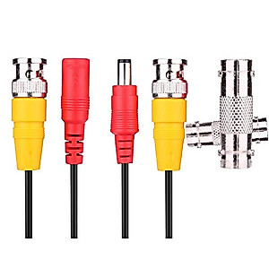 50 Feet BNC Video Power Cable BNC All-in-One Extension Security Camera Cable Wire Cord for CCTV Camera DVR Surveillance System Pack of 2