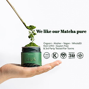 Midori Spring Organic Ceremonial Grade Matcha - Gold 1st Harvest Blend, Japanese Stone Ground Green Tea Powder, Radiation, Gluten Free, Vegan