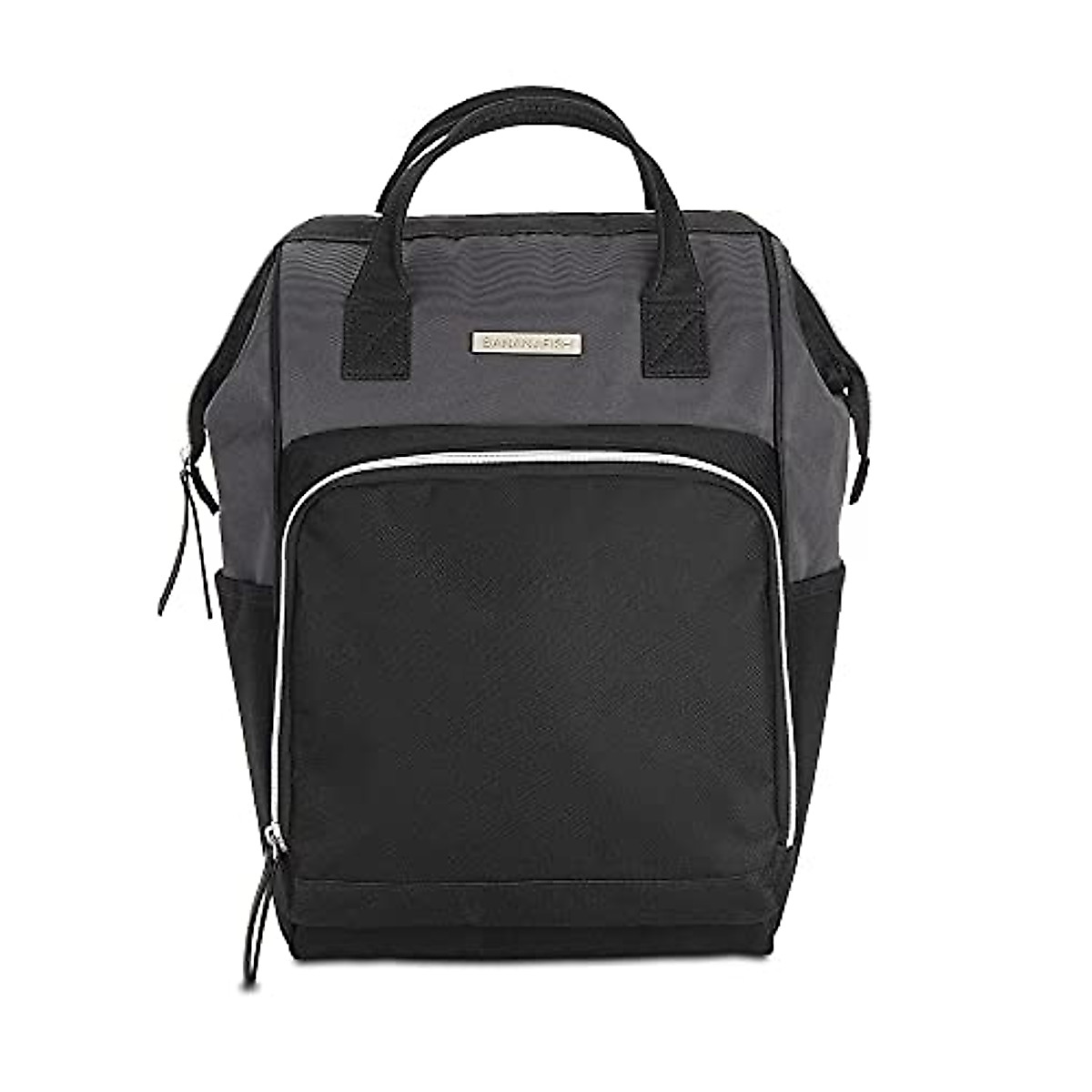 Bananafish Diaper Bag - Multi-Function Design Nappy Bag for Baby Care or Travel - Carry or Wear as Backpack - Large Capacity in Trendy, Stylish Design, Black/Grey, one Size