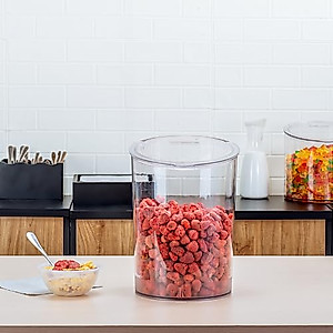 Restaurantware Met Lux 4 Gallon Food Storage Container, 1 Airtight Treat Box - With Scoop, Shatterproof, Clear Plastic Cereal Container With Hinged Lid, For Kitchen Or Pantry Organization