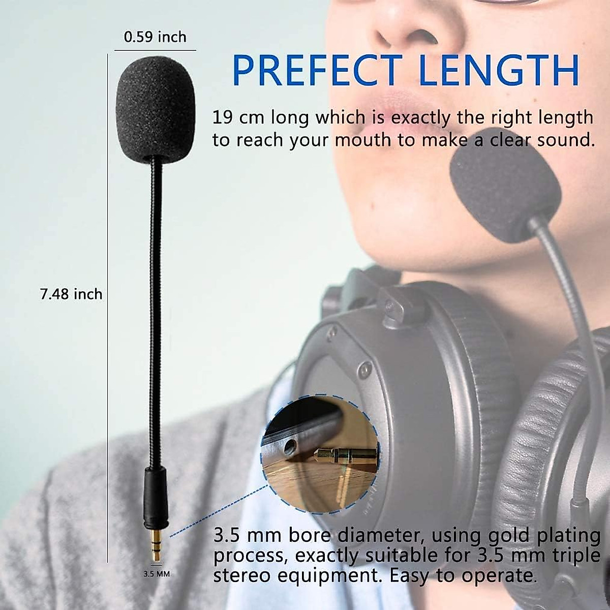 AMYYMA Turtle Beach Replacement Mic 3.5mm Detachable Microphone Boom for Ear Force Turtle Beach Xbox One Stealth 400 420x 450 500p 520 Recon 50x 50p 50 60p 150