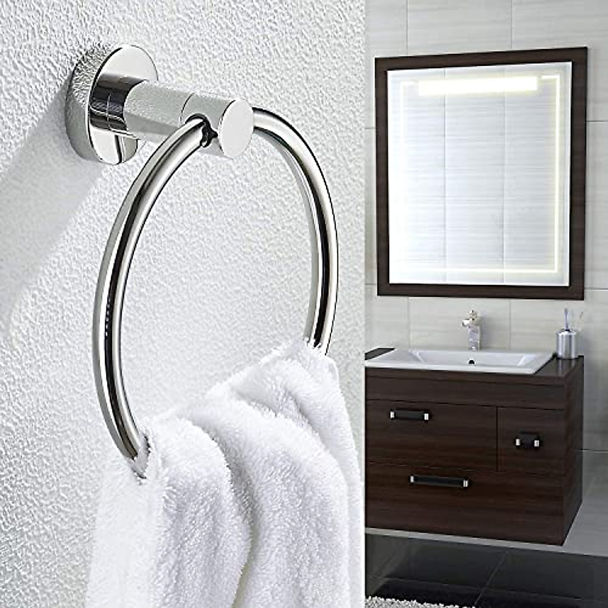 MARMOLUX ACC Chrome Bathroom Hardware Set 3 Piece-Robe Hook, Hand Towel Holder and Toilet Paper Holder, Wall Mounted Bathroom Fixtures, Towel Rack Towel Hanger SUS 304 Stainless Steel, Polished Chrome