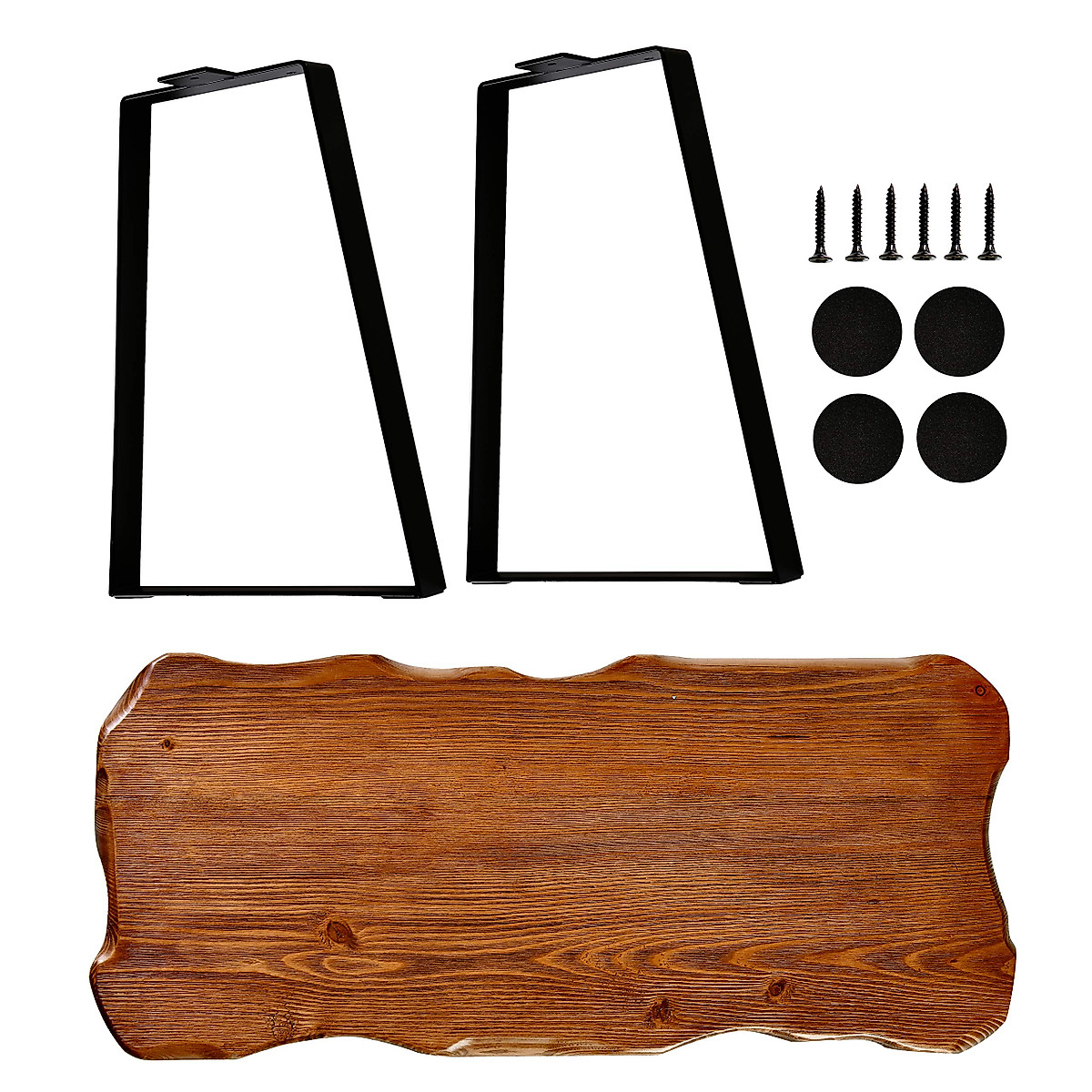 WELLAND Wood Entryway Bench with Metal Legs, Mid-Century Modern Bench for Living Room, Indoor, Porch, Farmhouse