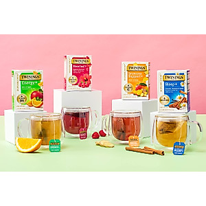 Twinings Superblends Immune Support+ Herbal Tea with Vitamin C, Ginger & Mango Flavoured Green Tea, 16 Tea Bags (Pack of 6), Enjoy Hot or Iced