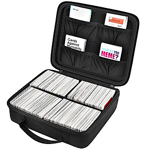 1600+ Large Card Game Case, Trading Card Storage Holder Box Compatible with Football Cards/for Card Against Humanity/for Magic The Gathering/for PM cards packs & All Expansions (Box Only)