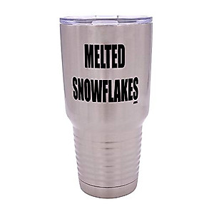 Funny Melted Snowflakes 30oz Large Stainless Steel Travel Tumbler Mug Cup Gift For Conservative Or Republican Political Novelty