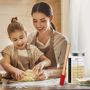 Tyniaide 40oz/1200ml Sourdough Starter Kit – Extra Thermometer Strips and Breathable Covers Included in Sourdough Starter Jar – A Perfect Sourdough Bread Starter Kit for Beginners to Expert