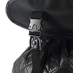 Closeout Services Corp. Bella Mia Uptown Day Pack - Stylish Black Quilted Body with Comfortable Backpack Straps, Perfect for Everyday Adventures and Chic Urban Exploration