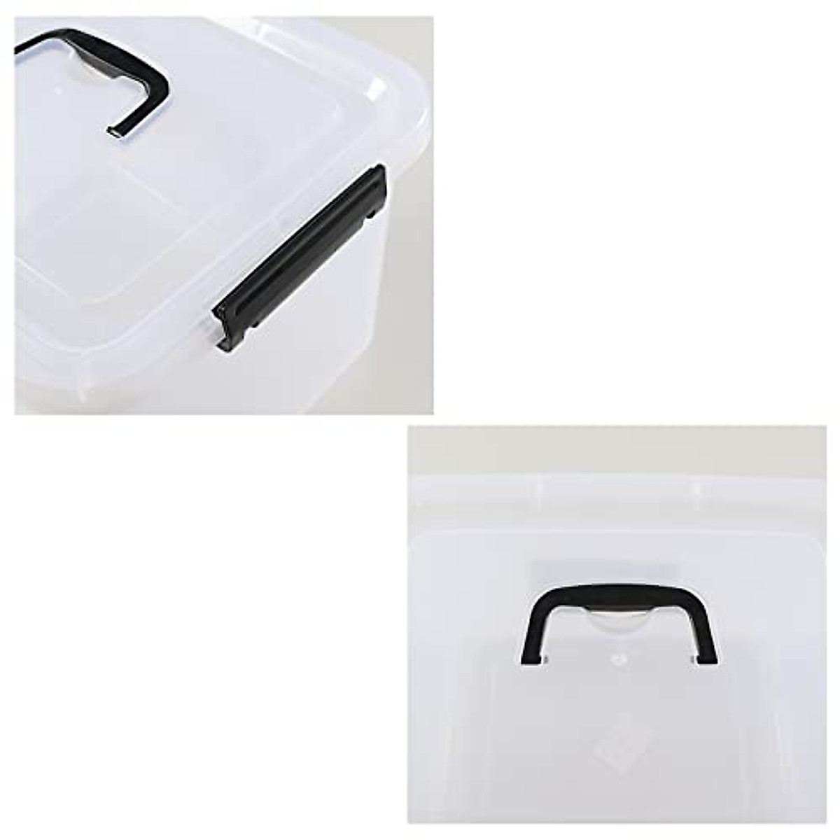 EudokkyNA 10 L Clear Storage Bins with Lids, Plastic Latch Boxes Containers Set of 6