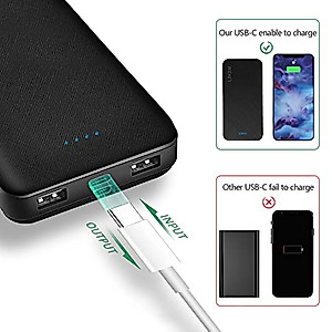 Lekzai 15,000mAh Portable Charger Power Bank with USB C Output, Slim Battery Pack with Three 5V/2.4A Output Fits for iPhone Samsung and More