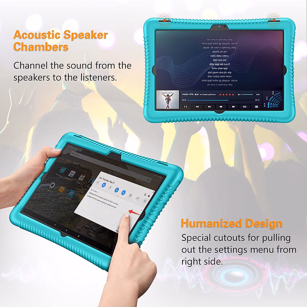 Fintie Silicone Case for Fire HD 10 and Fire HD 10 Plus Tablet (Only Compatible with 11th Generation 2021 Release) - [Honey Comb] Light Weight Shock Proof Back Cover, Mint Green