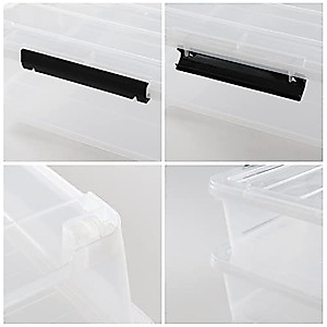 AnnkkyUS 40 Quarts Plastic Under Bed Storage Boxes with Wheels, Large Shallow Container Bins Set of 4