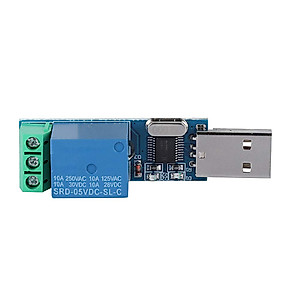 Taidda USB Relay Module, Sturdy Durable Lightweight Lcus1 USB Relay Module Intelligent USB Switch Control Module Onboard Ch340 Control Chip