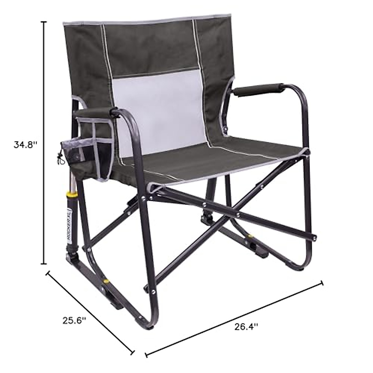 GSANEI Camping Gear，Camping Chairs，Outdoor Freestyle Rocker XL, Pewter Gray, Adult Chair， provides EXTRA comfort for a relaxing outdoor experience! With a broader and tougher frame, the heavy-duty Fre