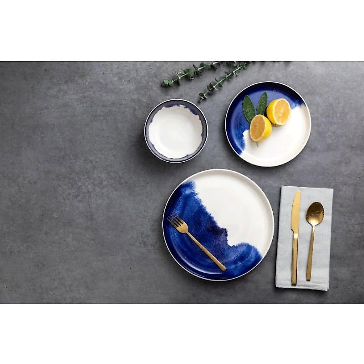 TBGFPO Dinnerware Drip Stoneware 12 Piece Set Dishes and Plates Sets Dinnerware Set Round Dish Set Tableware Combination (Color : E, Size : As Shown)