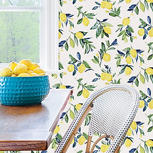NuWallpaper NUS3161 Lemon Drop Peel & Stick Wallpaper, Yellow