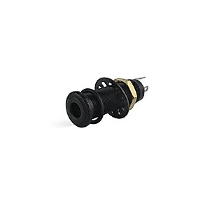 Guyker Stereo Long Threaded Output Jack - Barrel Cylinder Input Output Jacks Plug Sockets 6.35mm for Electric Guitar Bass (1 Piece, Chrome)