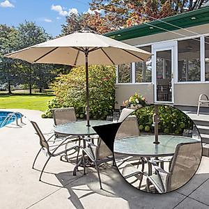 AIEX 2 Pcs Table Umbrella Hole Rings, Umbrella Cone Wedge Silicone Patio Table Umbrella Hole Plug, Soft Terrace Table Umbrella Wedge for Coffee Shop Milk Tea Shop Courtyard (Black)