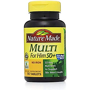 Nature Made Multi for Him 50+ Dietary Supplement Tablets 90 ea (Pack of 4)