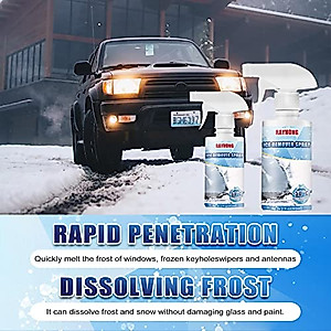Defrosting De-Icer Spray for Car Windshield Windows Wipers and Mirrors, Agent Ice Melting, Quickly and Easily Melts, Multifunctional Automotive Glass Snow Remover (Without rag)