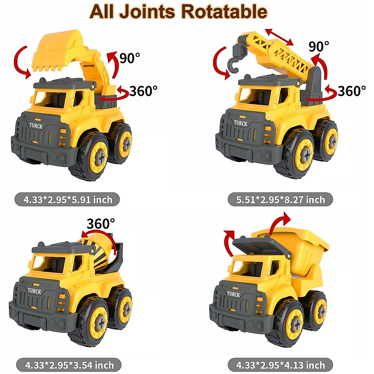 Lugarts Take Apart Building Toys Truck | Construction Gift Toys for 3,4,5,6,7 Years Old Boys | Boy Toys for Kids | Educational Indoor Outdoor Beach Toys for Playing with Sand